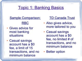 Topic 1: Banking Basics | PPT