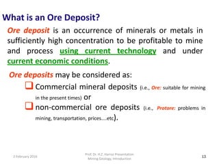 Topic 1-Concepts of an ore deposit | PDF