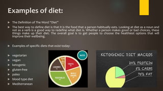 Topic 1 diet & nutrition | PPTX | Nutrition | Healthy Living
