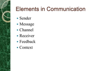 Topic 1 introduction to communication | PPTX