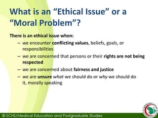 SCHS Topic1: Introduction to Medical Ethics | PPTX