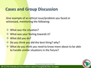 SCHS Topic1: Introduction to Medical Ethics | PPTX