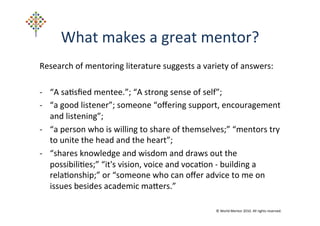 Topic 1 - Mentors | PDF