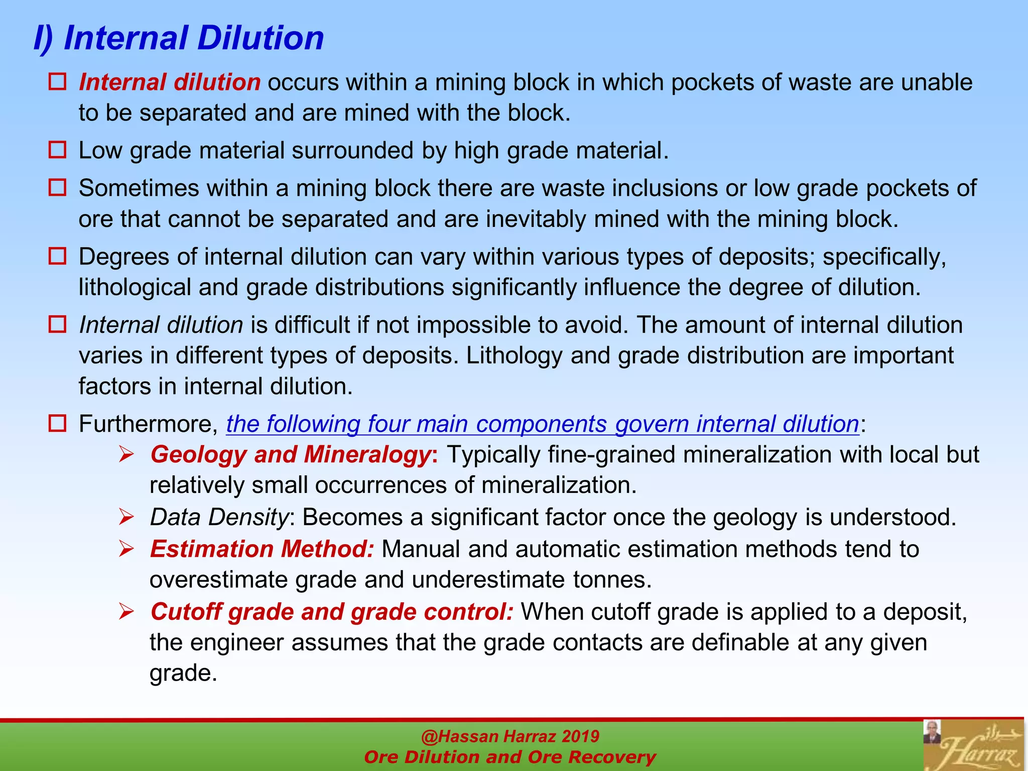 ore dilution and ore recovery | PDF