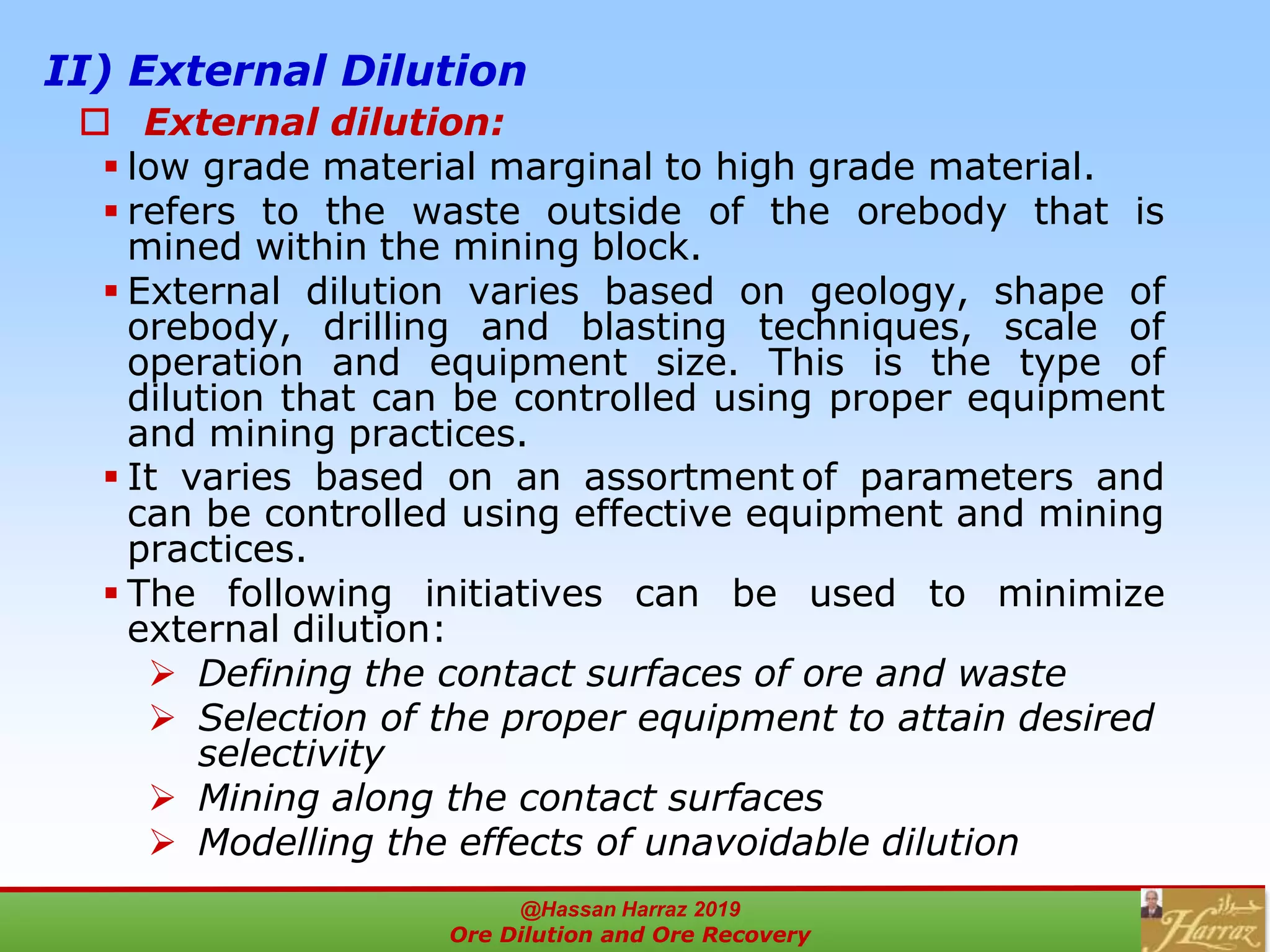 ore dilution and ore recovery | PDF