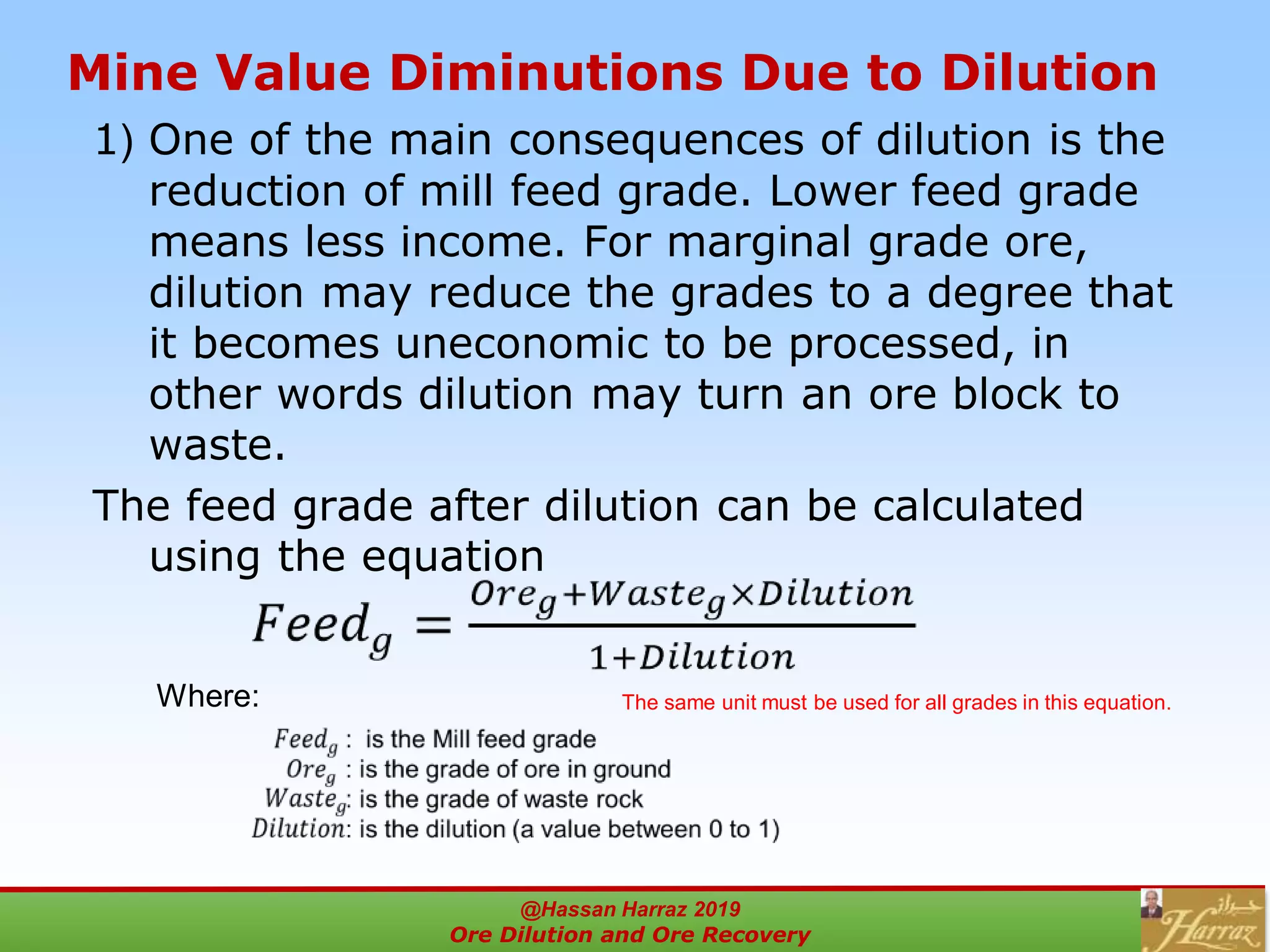 ore dilution and ore recovery | PDF