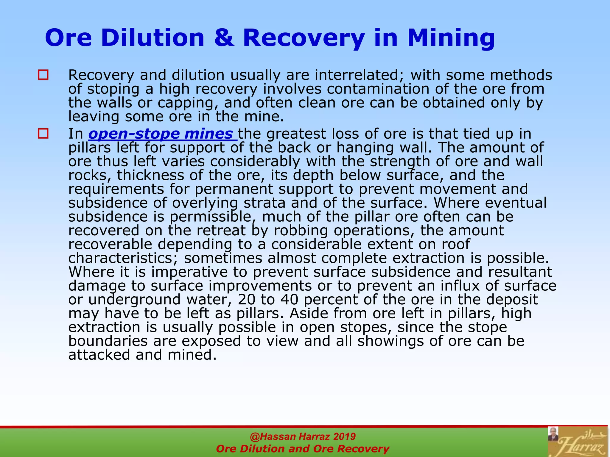 ore dilution and ore recovery | PDF
