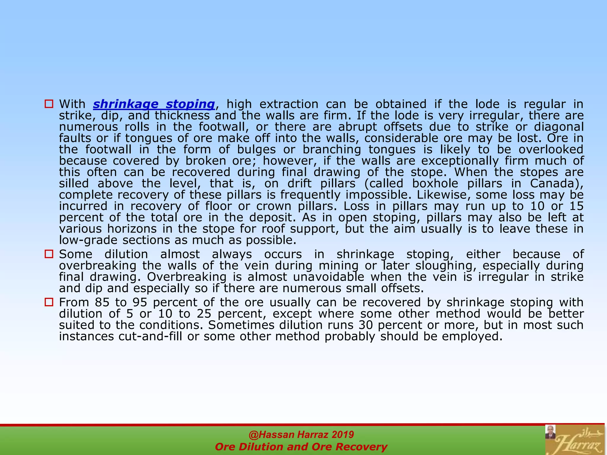 ore dilution and ore recovery | PDF