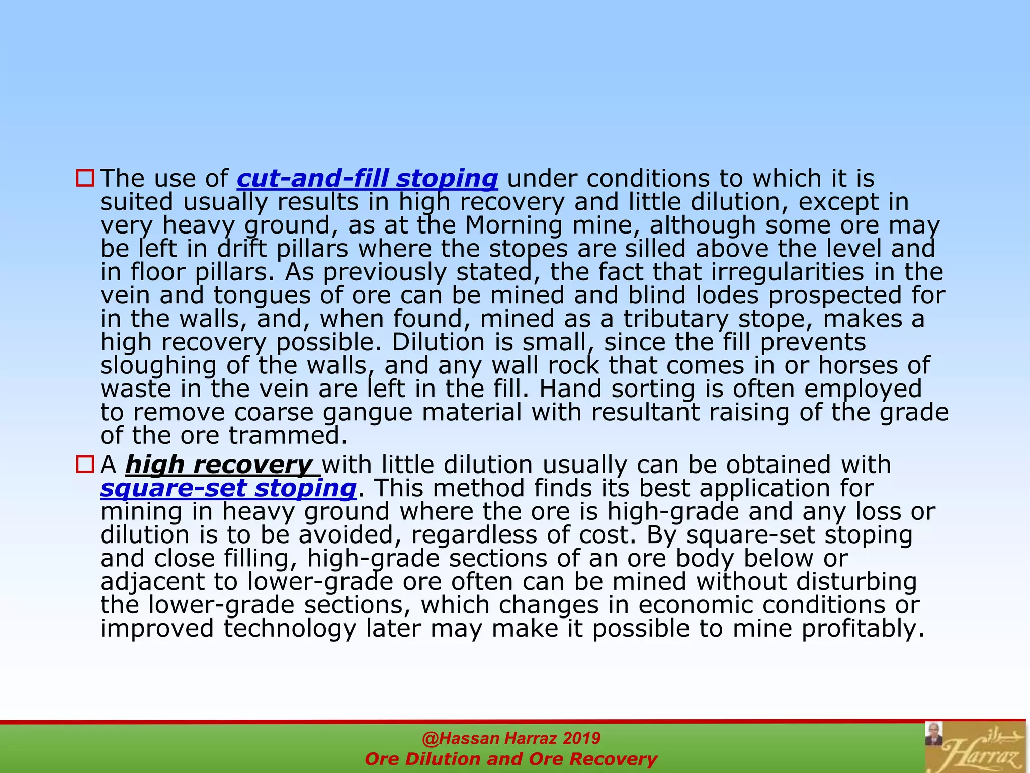 ore dilution and ore recovery | PDF