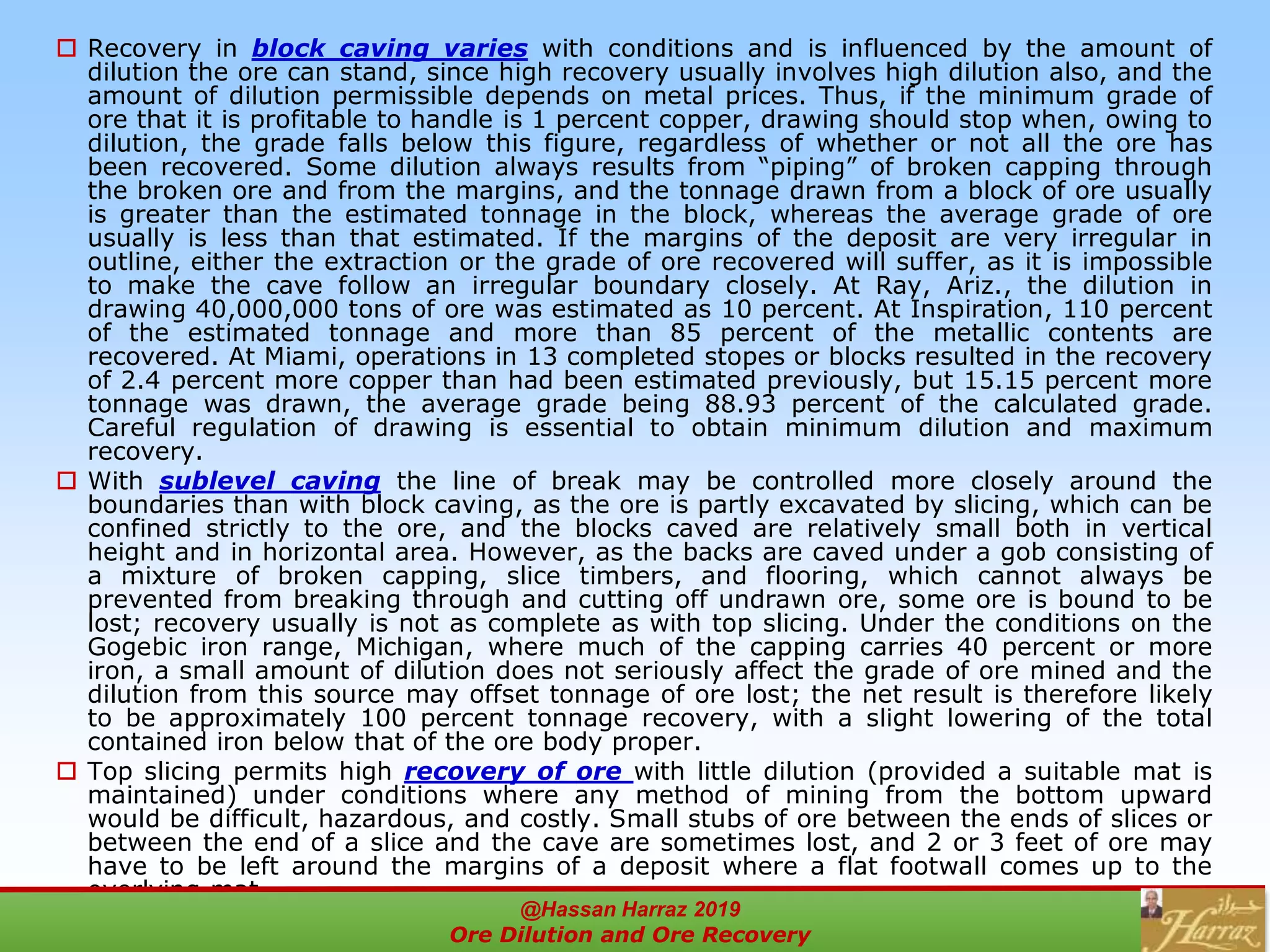 ore dilution and ore recovery | PDF