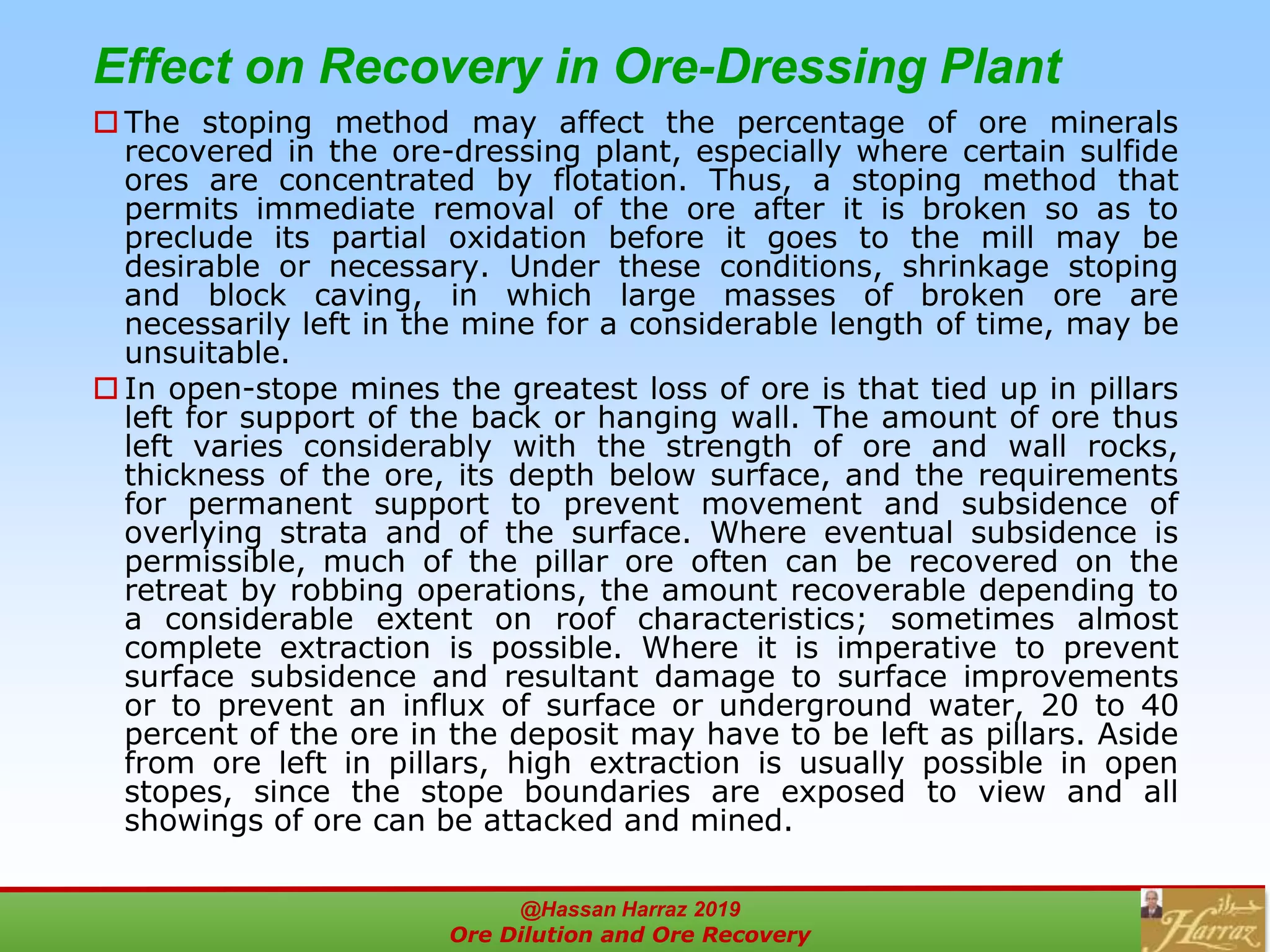ore dilution and ore recovery | PDF
