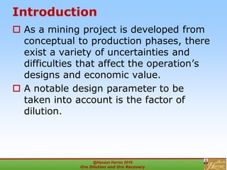 ore dilution and ore recovery | PDF