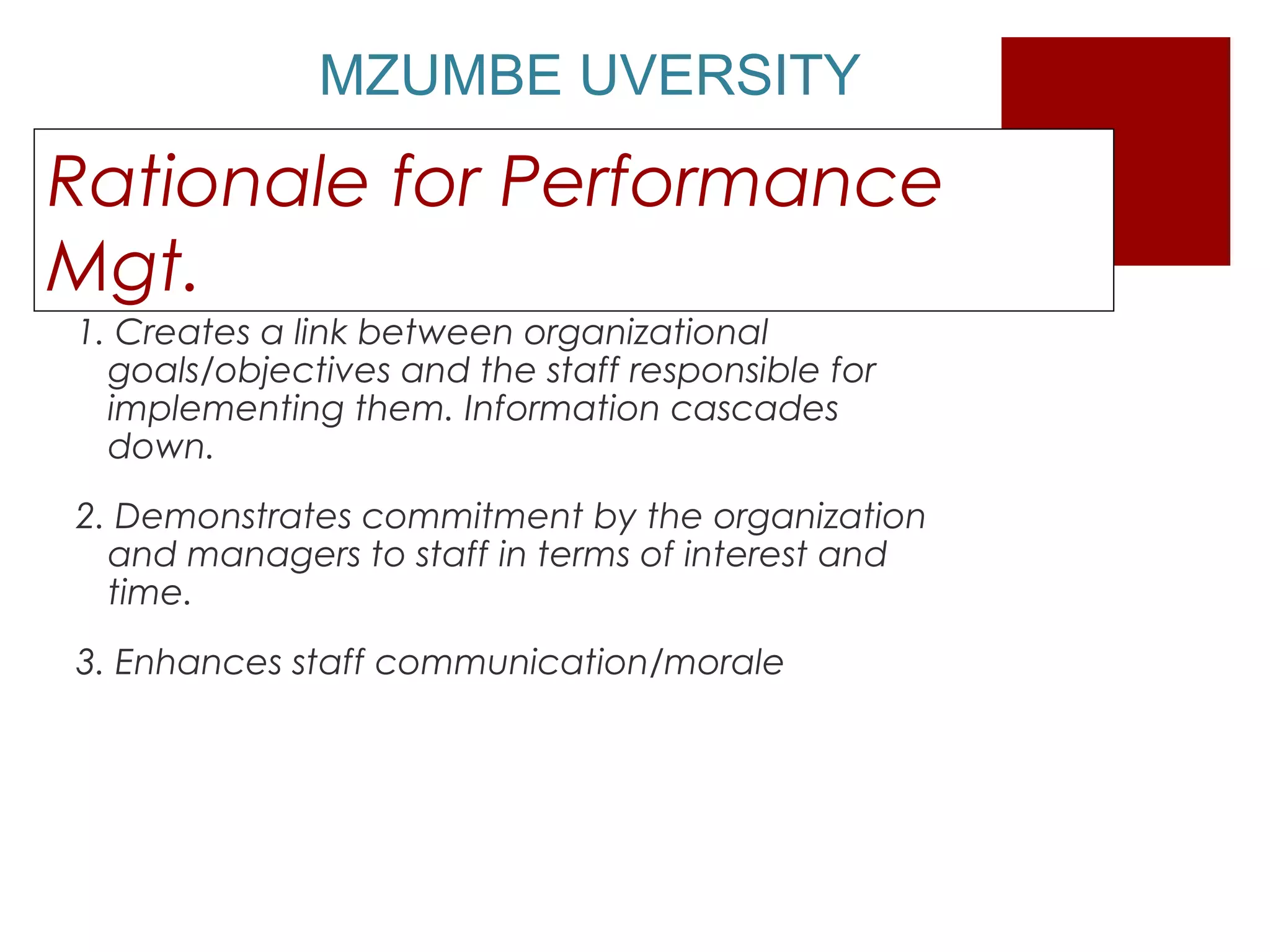 performance management Mzumbe University | PPT