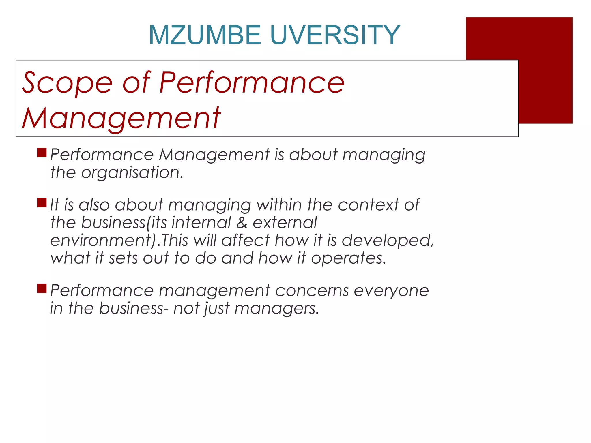 performance management Mzumbe University | PPT