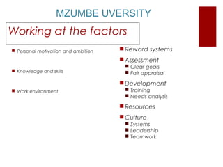 performance management Mzumbe University | PPT
