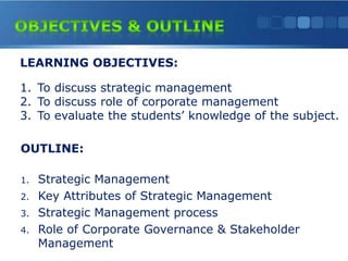 Topic 1 strategic management | PPTX