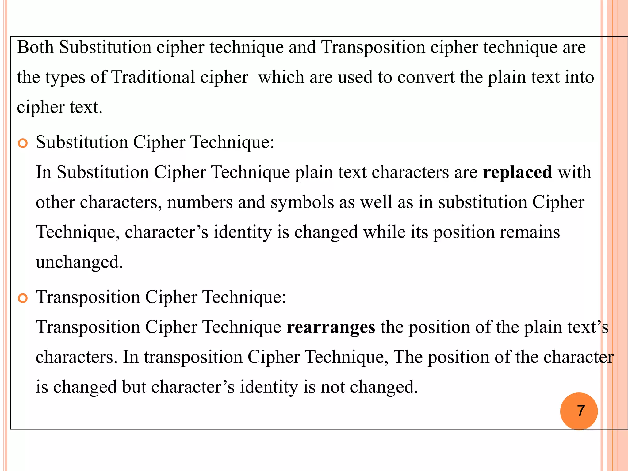 Topic1 substitution transposition-techniques | PPTX