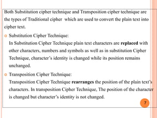 Topic1 substitution transposition-techniques | PPTX