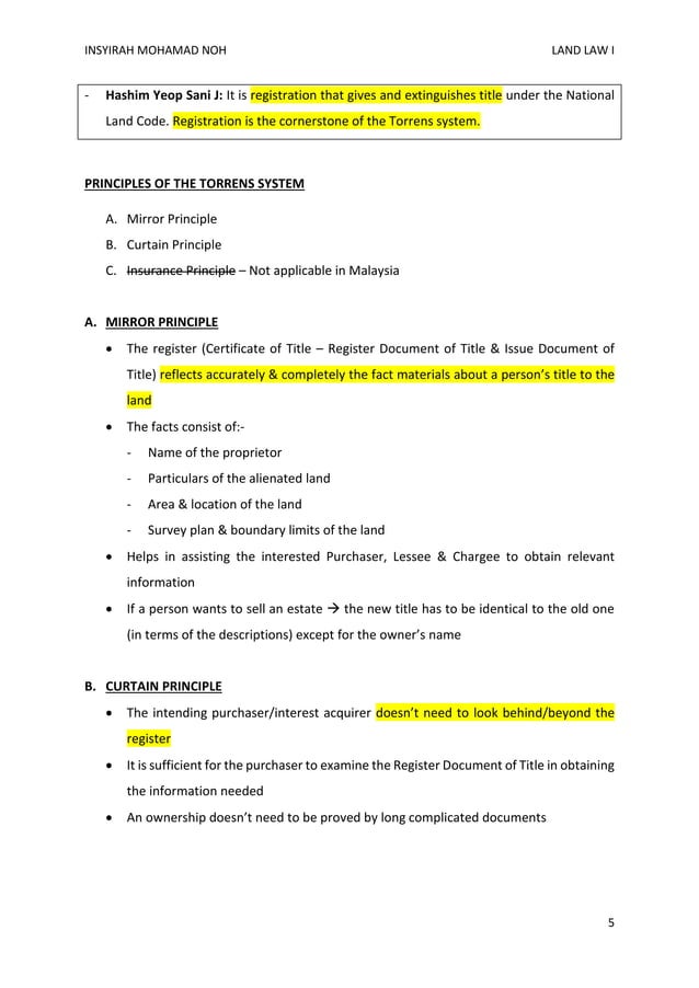 TORRENS SYSTEM - LAND LAW | PDF | Real Estate Buying and Selling | Real ...