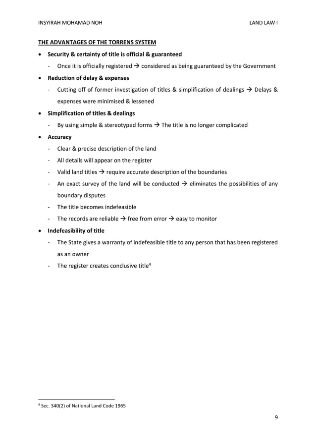 TORRENS SYSTEM - LAND LAW | PDF | Real Estate Buying and Selling | Real ...