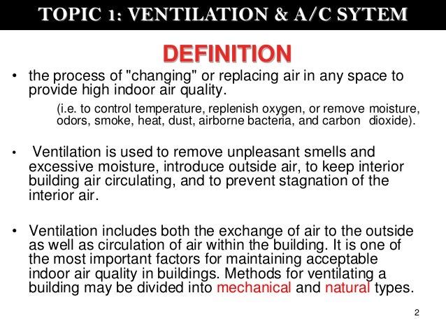 ventilation & a/c system