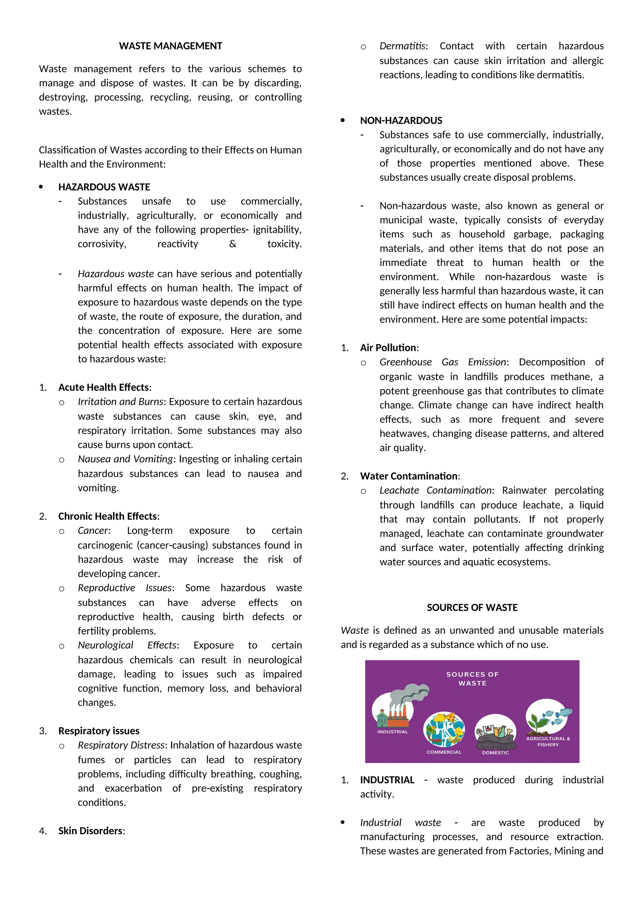 WASTE MANAGEMENT - PEOPLE AND EARTH'S ECOSYSTEM (MST-PEE) | DOCX