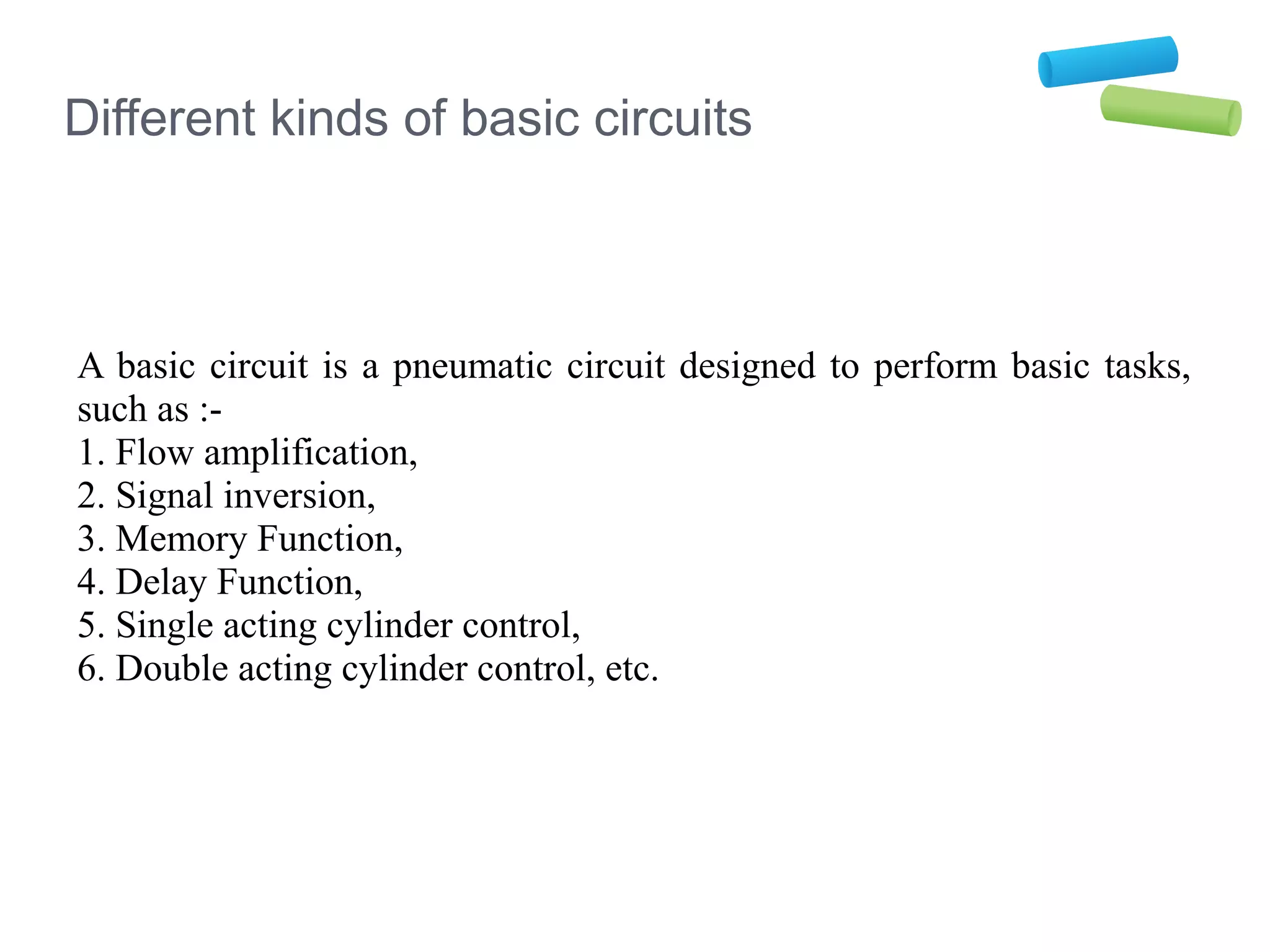 Pneumatics Circuits Components (Circuit details) | PDF
