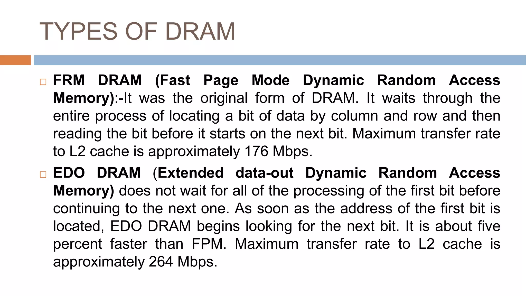 Topic 10- Random Access Memory (RAM).pptx | Data Storage and Warehousing | Computing