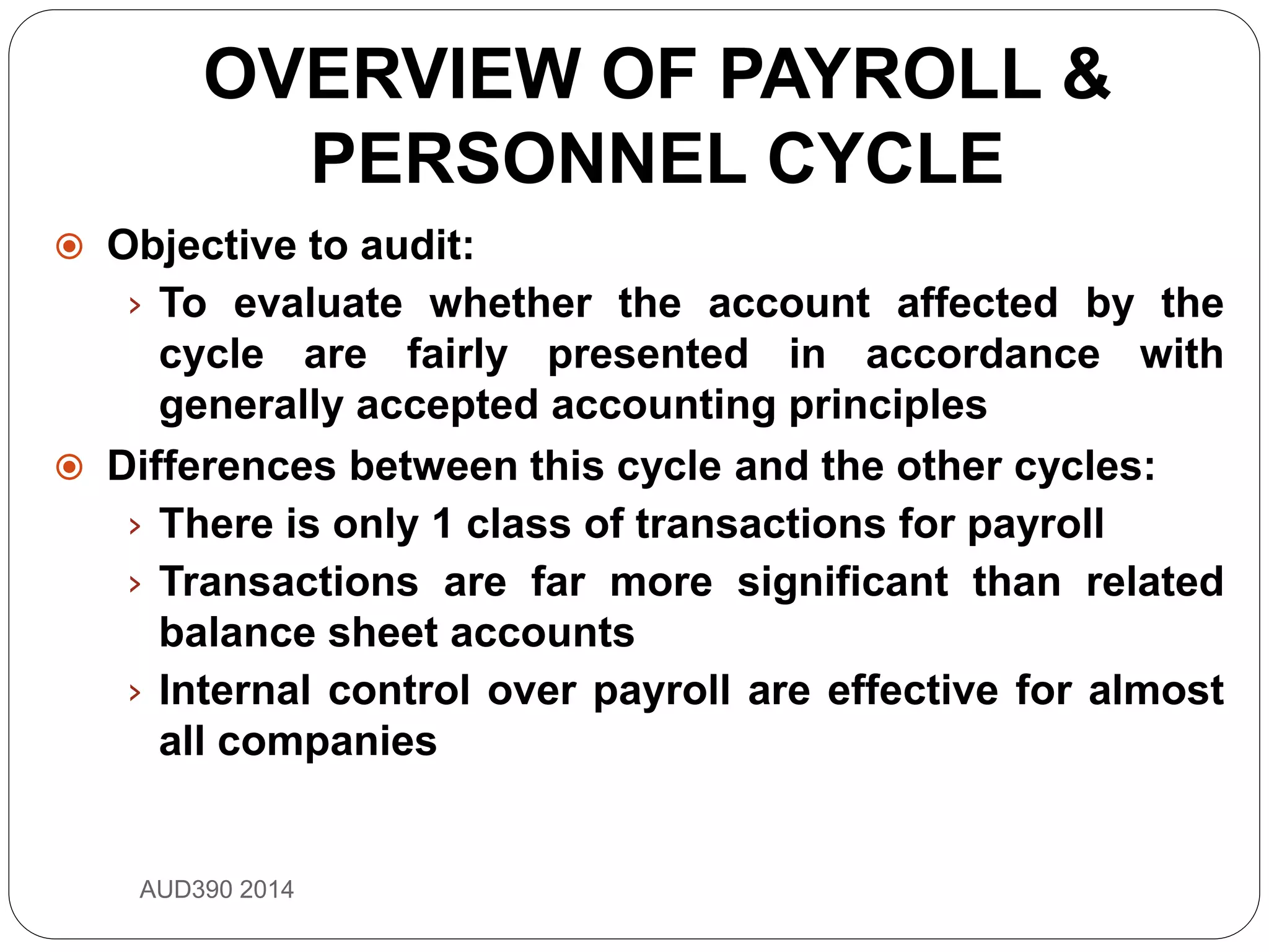 Topic 10 audit of payroll cycle | PPTX