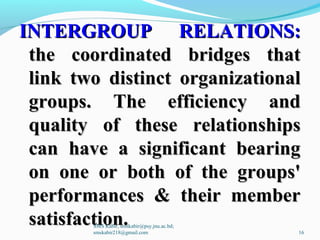 Conflict, Negotiation, and Intergroup Behavior | PPT
