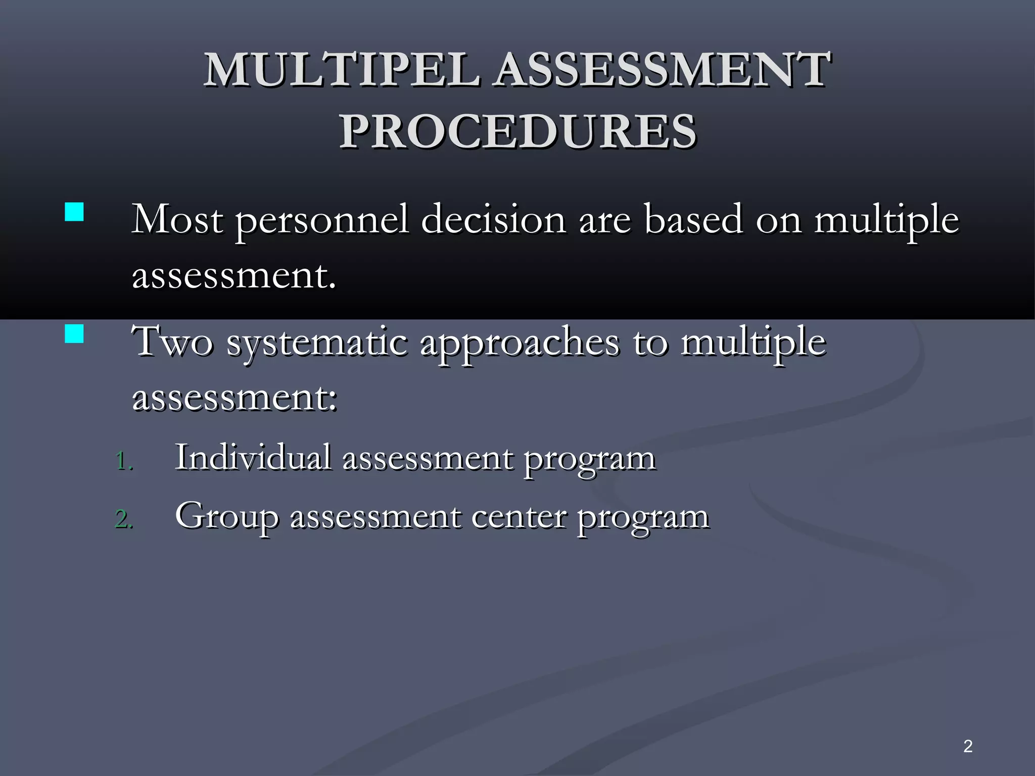 Topic 11 multiple_assessment_procedures | PPT | Resume Writing and ...