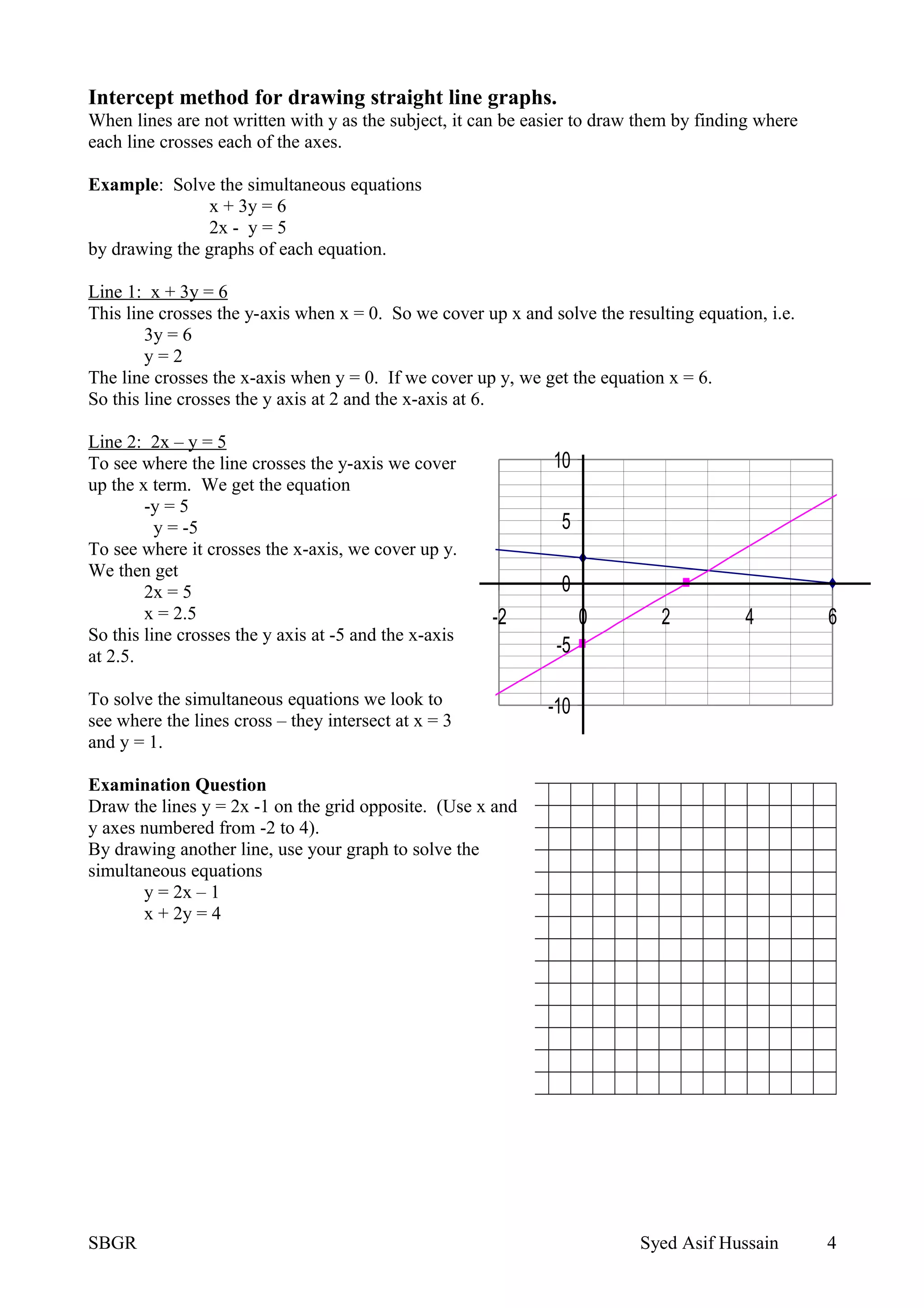Topic 11 straight line graphs | DOC