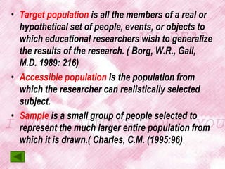 RESEARCH POPULATION | PPTX