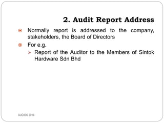 Topic 12 audit report | PPTX