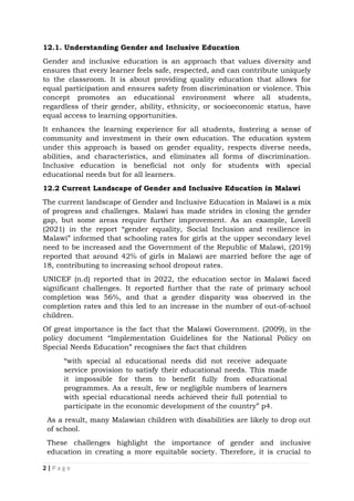 Topic 12_Curriculum implementation in gender and inclusive education ...