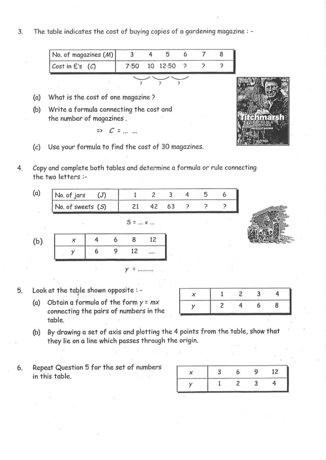 Topic 12 Linear Patterns Pdf 