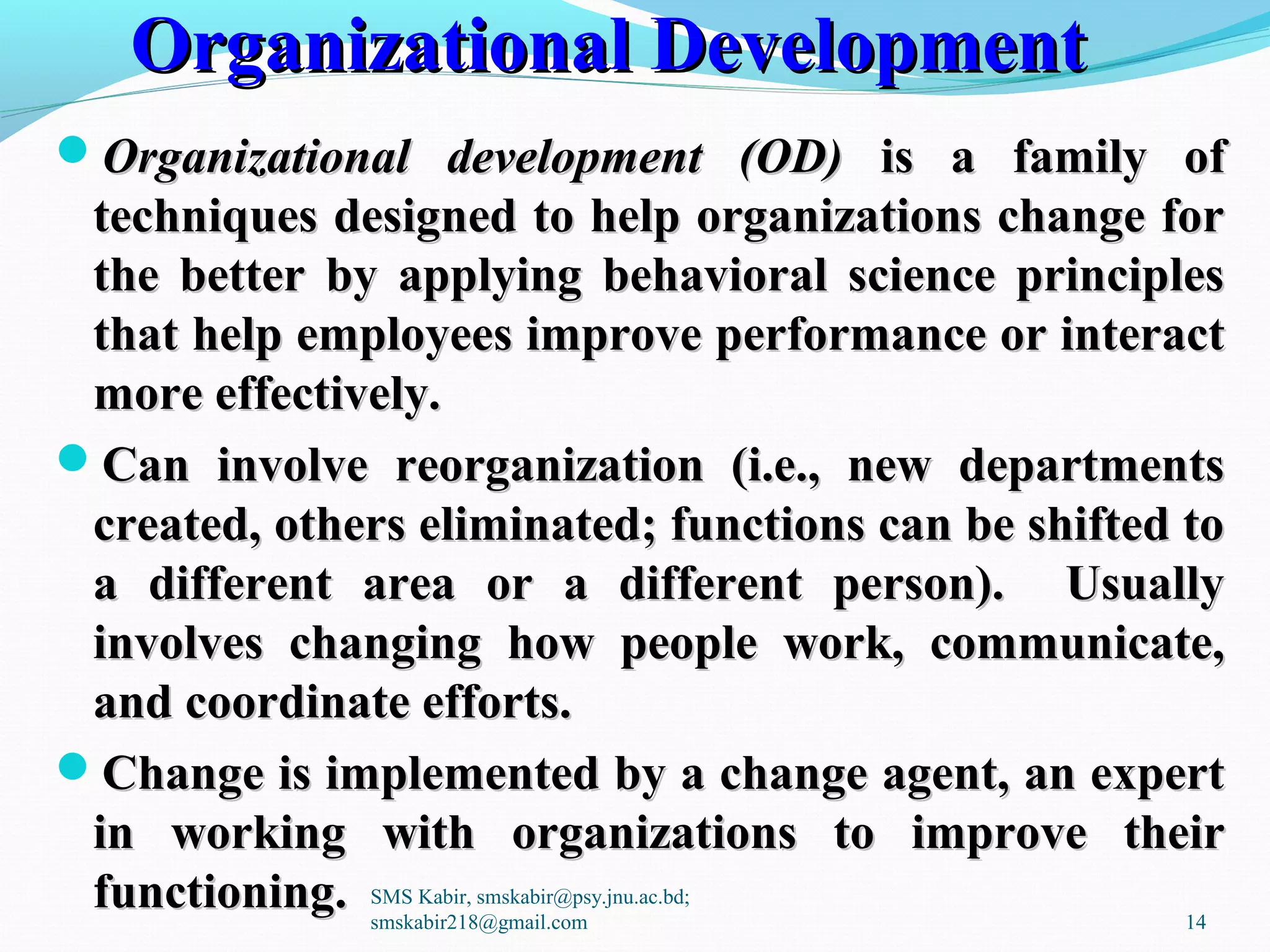 Organizational Change and Development | PPT | Business | Business and ...