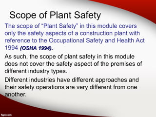 TOPIC 1& 2 Plant.ppt Introduction to Construction Safety | PPT