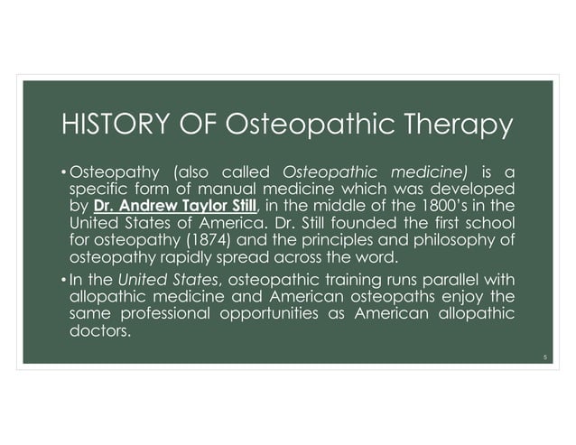 Topic 13-Osteopathic Therapy in Manipulative & Body-based methods | PPT