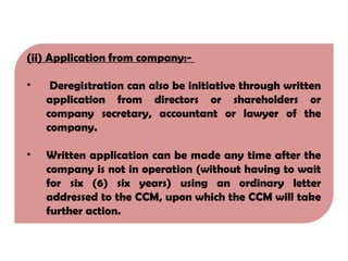 Deregistration, Receivership & Winding Up | PPT
