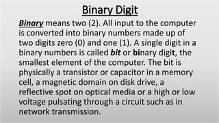ICT-Binary & Memory Computer Subject Topic | PPT