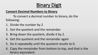 ICT-Binary & Memory Computer Subject Topic | PPT