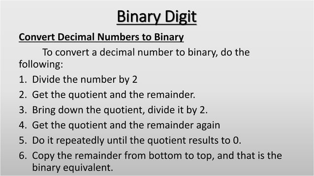 ICT-Binary & Memory Computer Subject Topic | PPT
