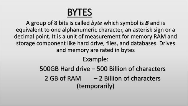 ICT-Binary & Memory Computer Subject Topic | PPT