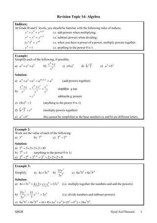 Topic 14 algebra | DOC | Homework and Study | Education