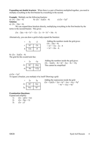 Topic 14 algebra | DOC