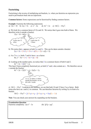 Topic 14 algebra | DOC | Homework and Study | Education