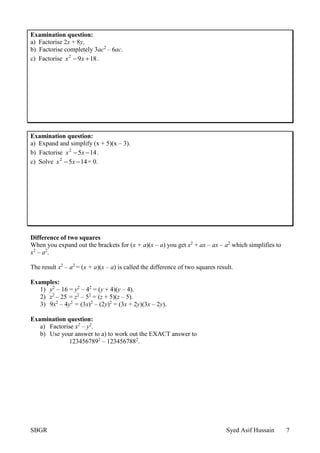 Topic 14 algebra | DOC | Homework and Study | Education