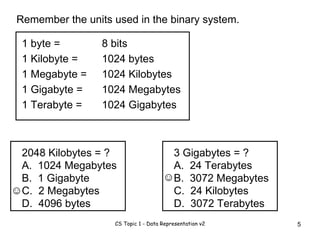 Topic 1 Data Representation | PPT
