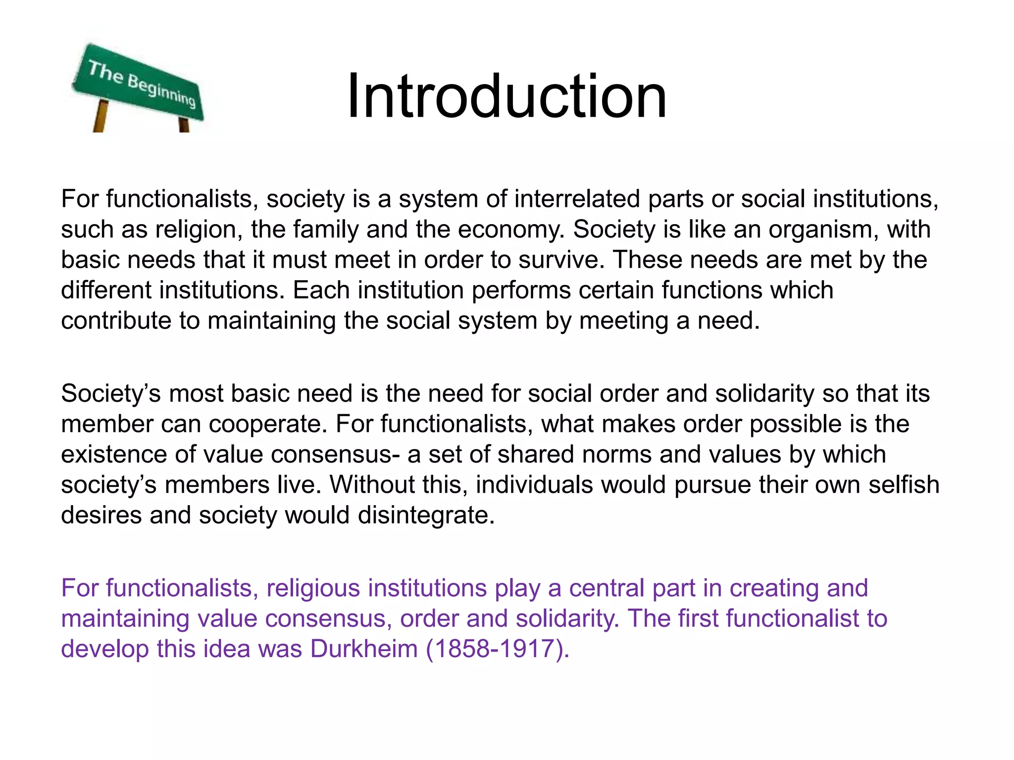 Functionalists theories of religion | PPTX